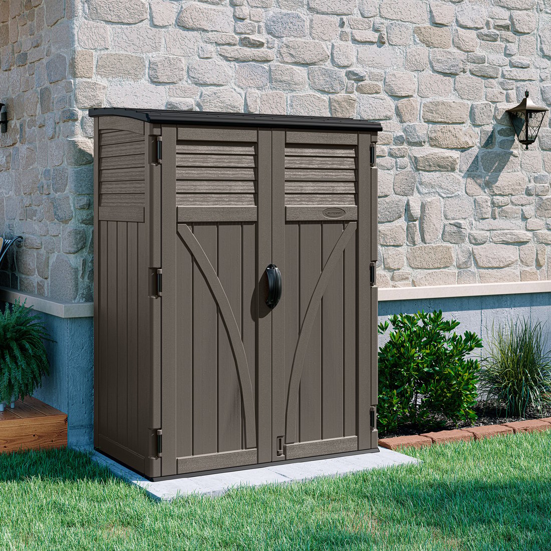 Suncast Aston Large Storage Cabinet Stone Grey